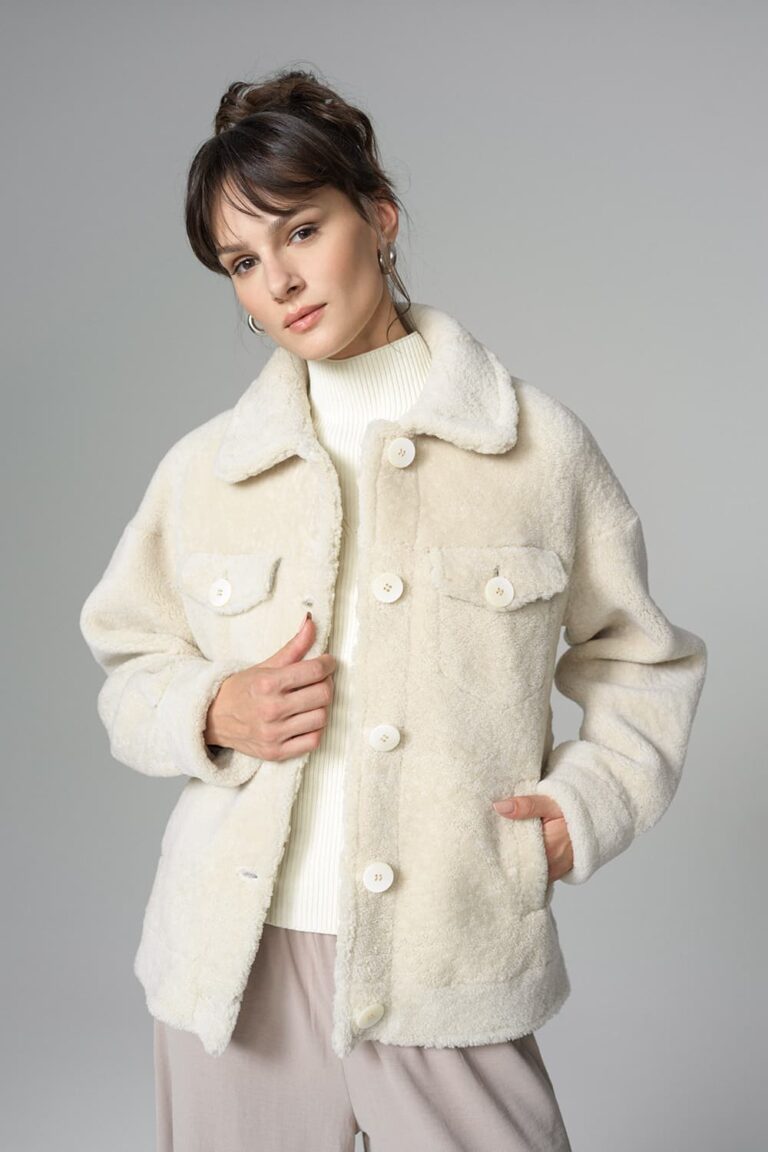 Sophia Button Up Shearling Fur Jacket – Zeita Kotys